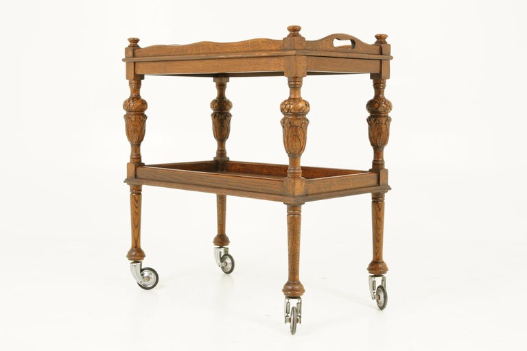 Antique Tea Trolley, Antique Tiger Oak Drinks Cart, Scotland 1930 ...