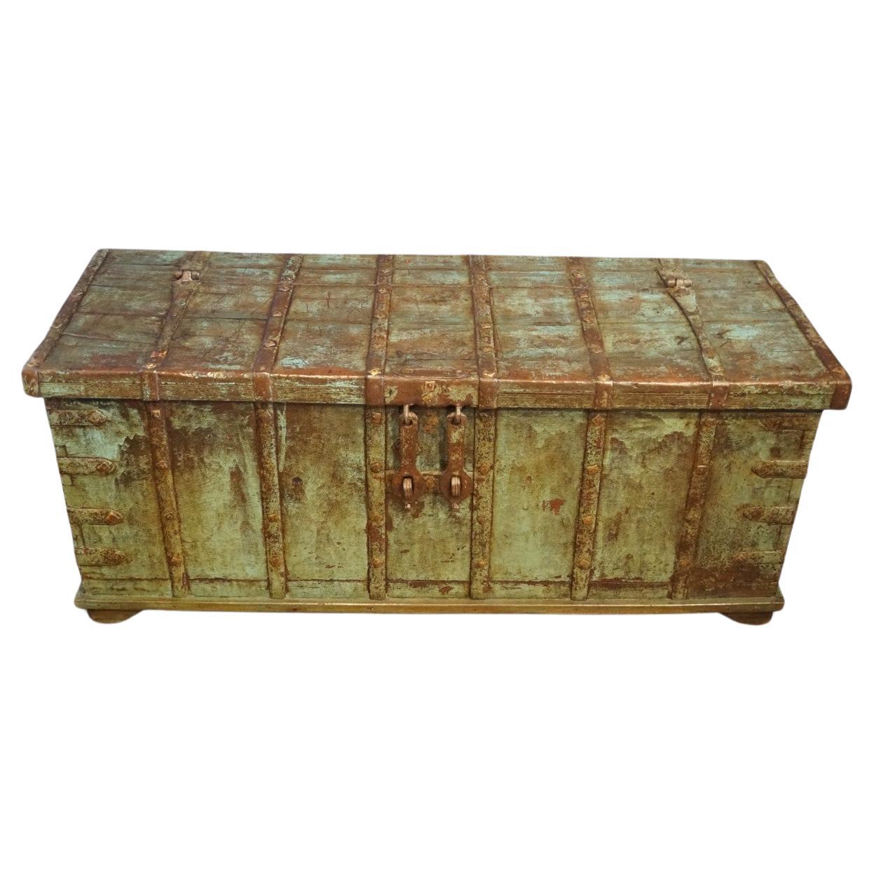 Antique Travelling Cleric's Chest, Anglo Indian, Teak, Colonial Trunk ...