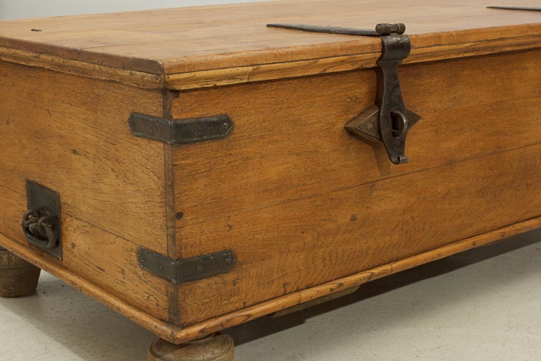 Antique Teak Trunk, Chest Coffee Table at 1stDibs | teak trunk coffee ...