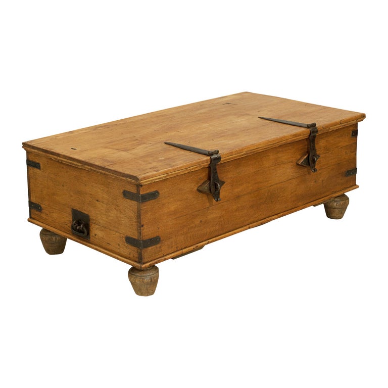Antique Teak Trunk, Chest Coffee Table at 1stDibs | teak trunk coffee ...