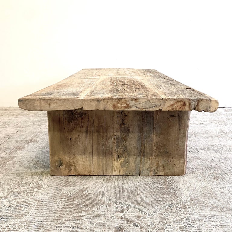 Antique Teak Wood Coffee Table Original Patina at 1stDibs