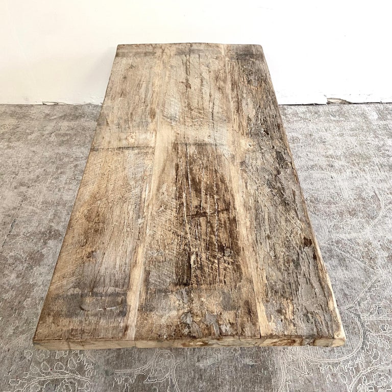 Antique Teak Wood Coffee Table Original Patina at 1stDibs