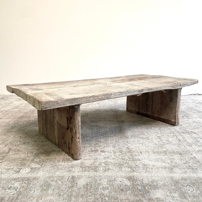Antique Teak Wood Coffee Table Original Patina at 1stDibs