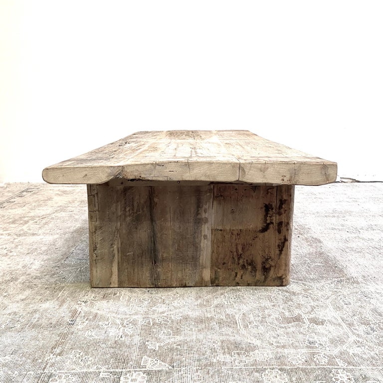Antique Teak Wood Coffee Table Original Patina at 1stDibs