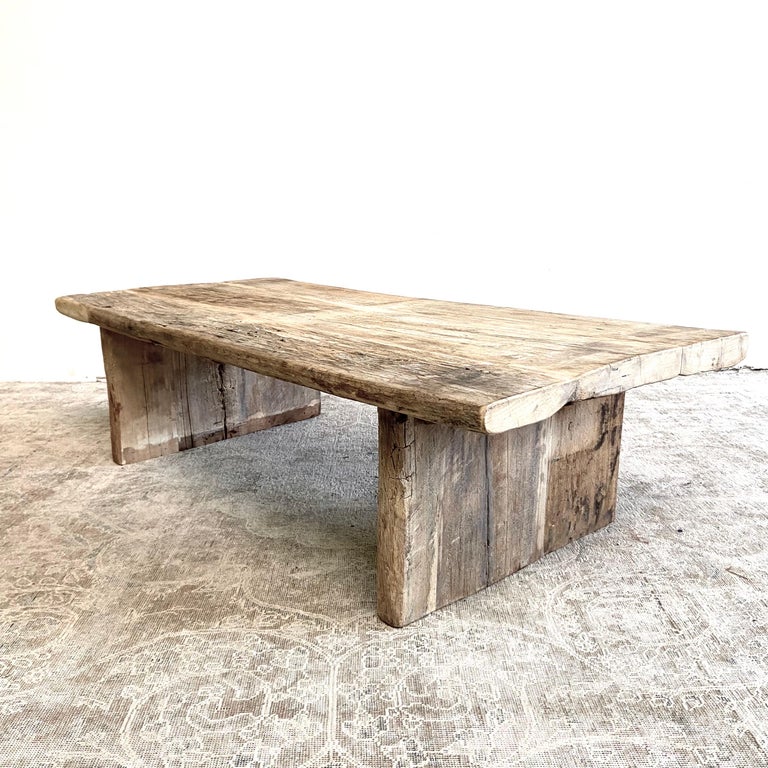 Antique Teak Wood Coffee Table Original Patina at 1stDibs