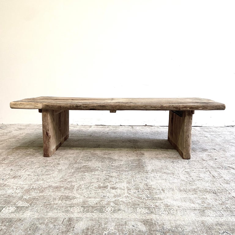 Antique Teak Wood Coffee Table Original Patina at 1stDibs