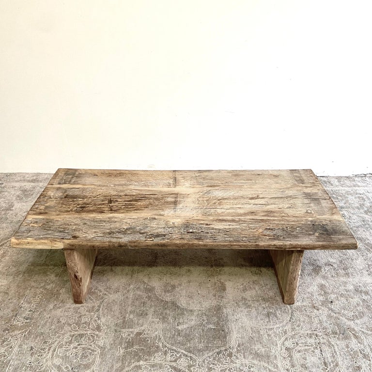 Antique Teak Wood Coffee Table Original Patina at 1stDibs