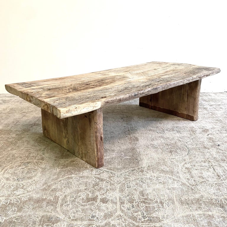 Antique Teak Wood Coffee Table Original Patina at 1stDibs