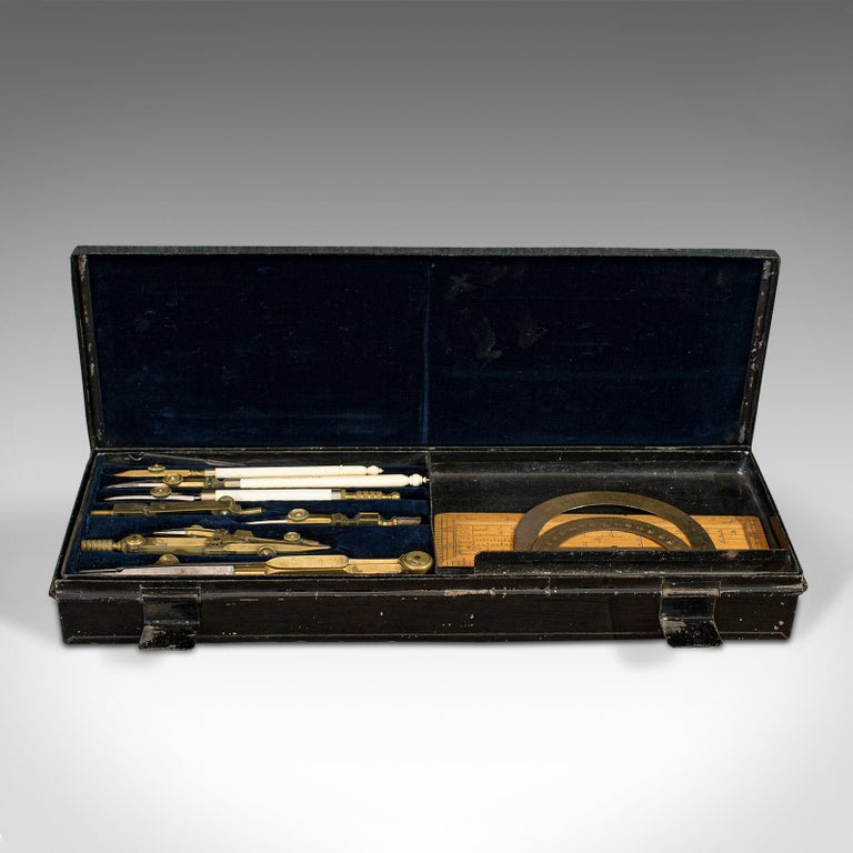 Antique Technical Drawing Set, Architect, Cartographer, Instruments ...