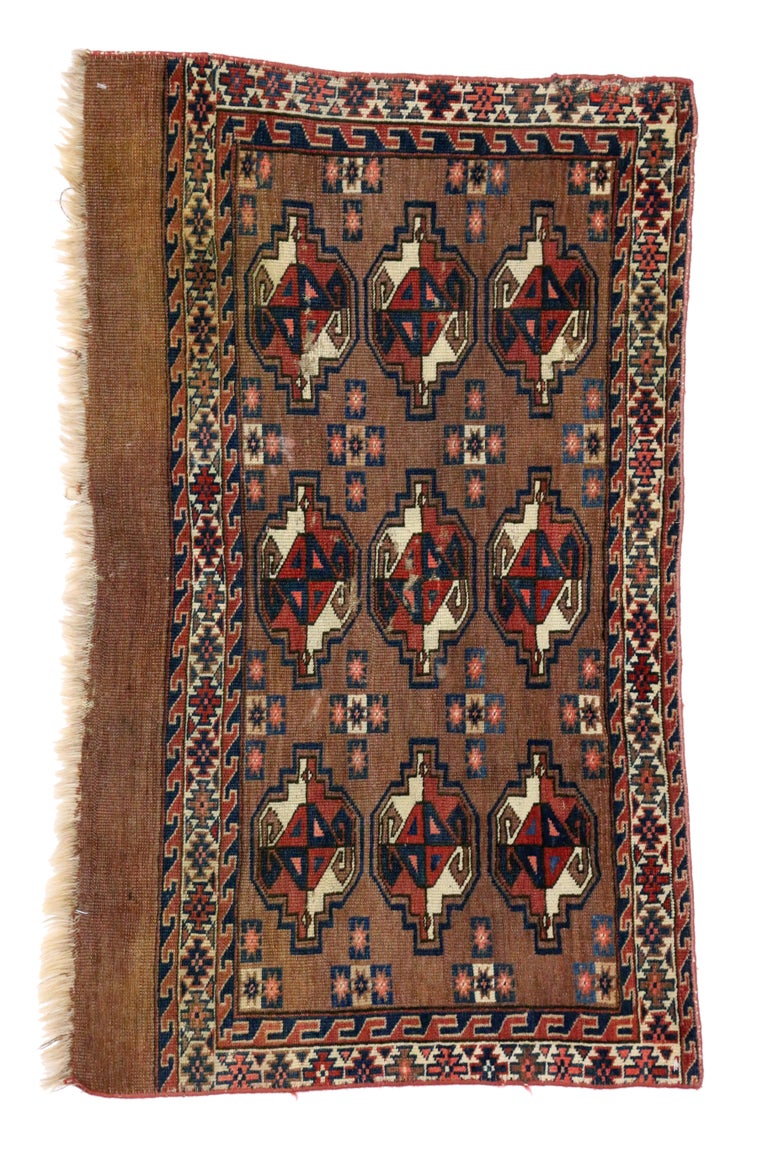 Antique Tekke Yomud Yomut Saryk Chuval Rug Bag Face, Turkmen Rug ...