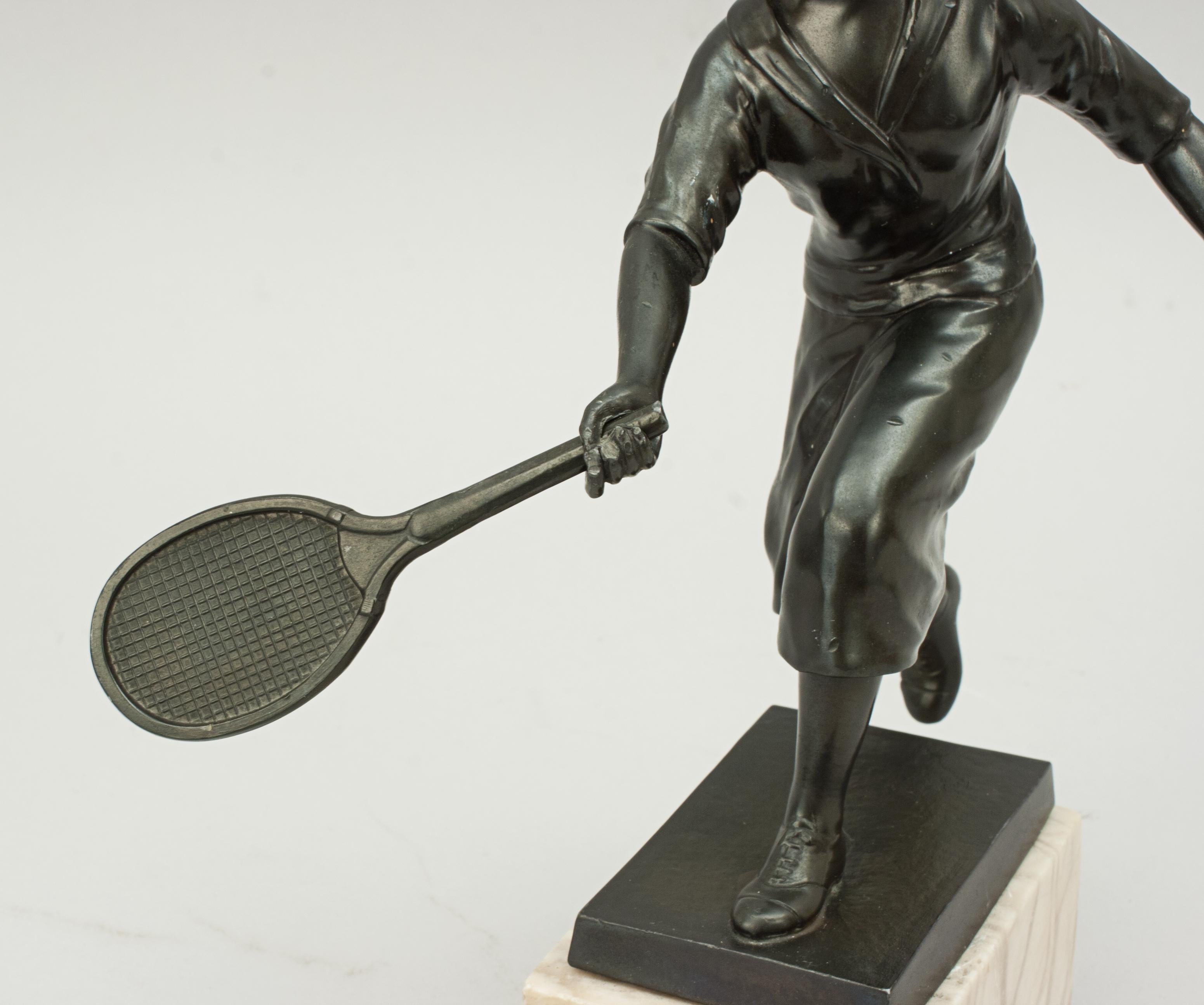 Antique Tennis Figures, Male and Female Tennis Statues For Sale at 1stDibs