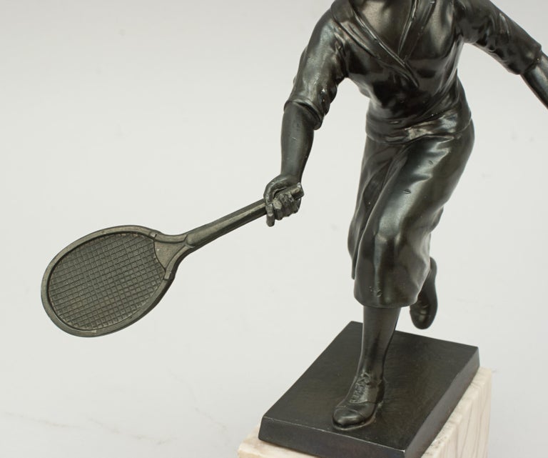 Antique Tennis Figures, Male and Female Tennis Statues For Sale at 1stDibs