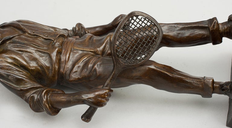 Antique Tennis Sculpture of Wimbledon Champion, Renshaw. at 1stDibs
