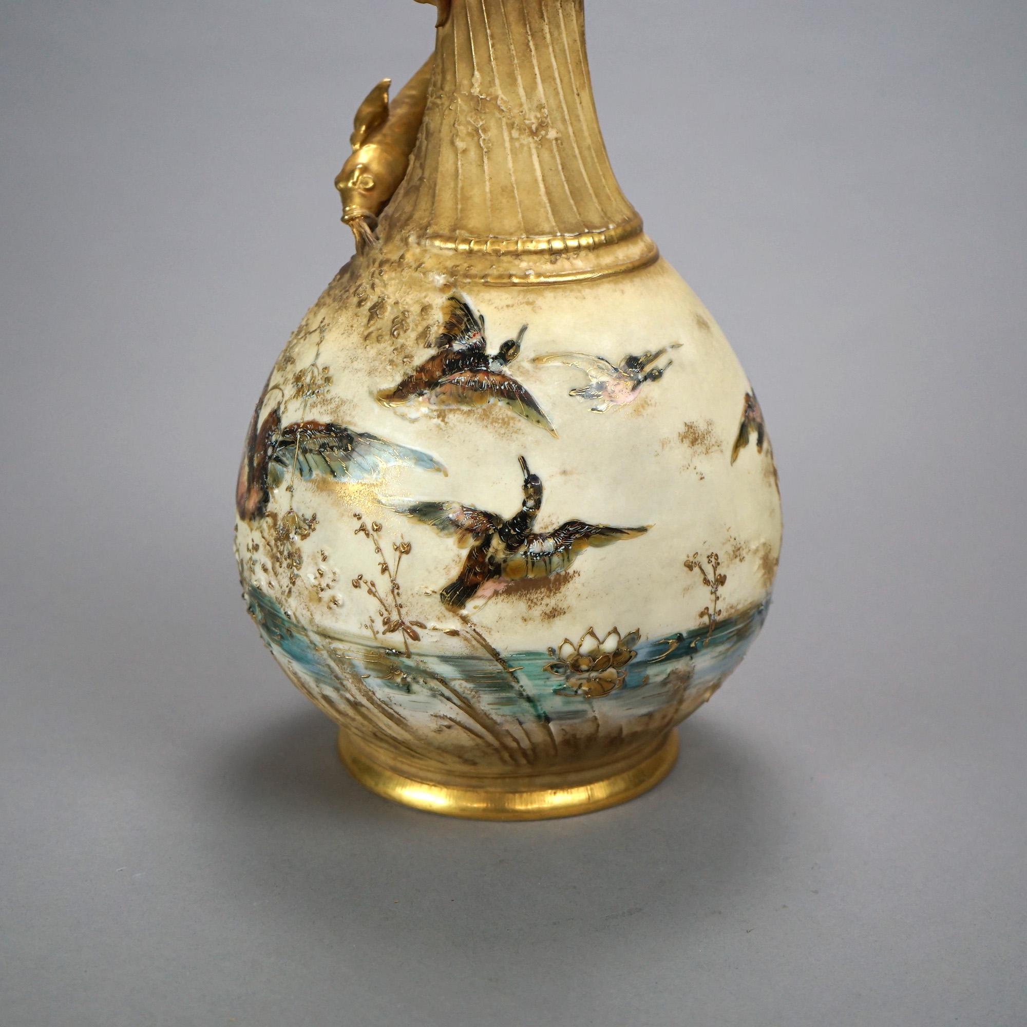 Antique Teplitz Amphora Hand Painted and Enameled Figural Porcelain ...