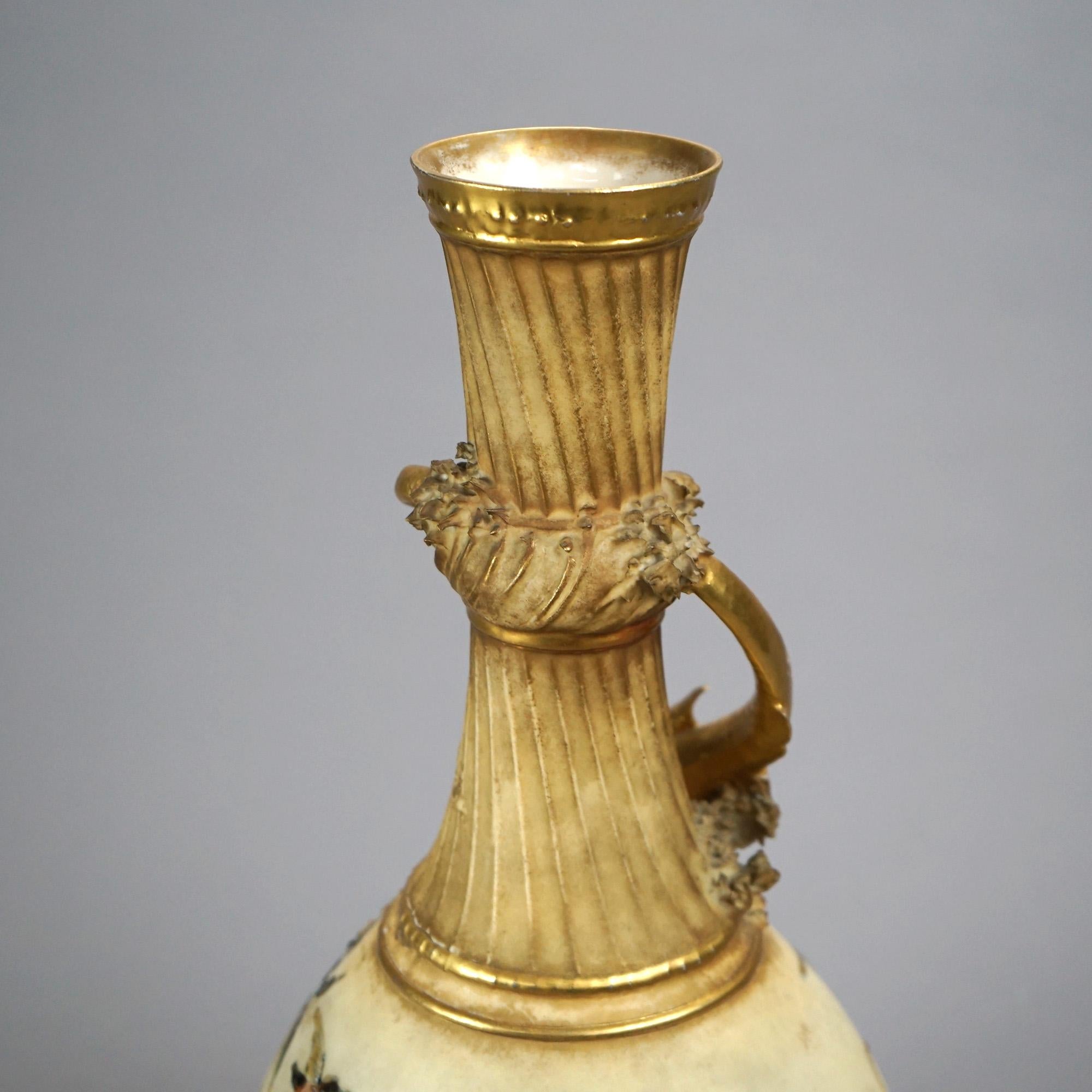Antique Teplitz Amphora Hand Painted and Enameled Figural Porcelain ...