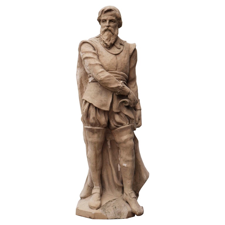 Antique Terracotta Statue of a Renaissance Figure For Sale at 1stDibs
