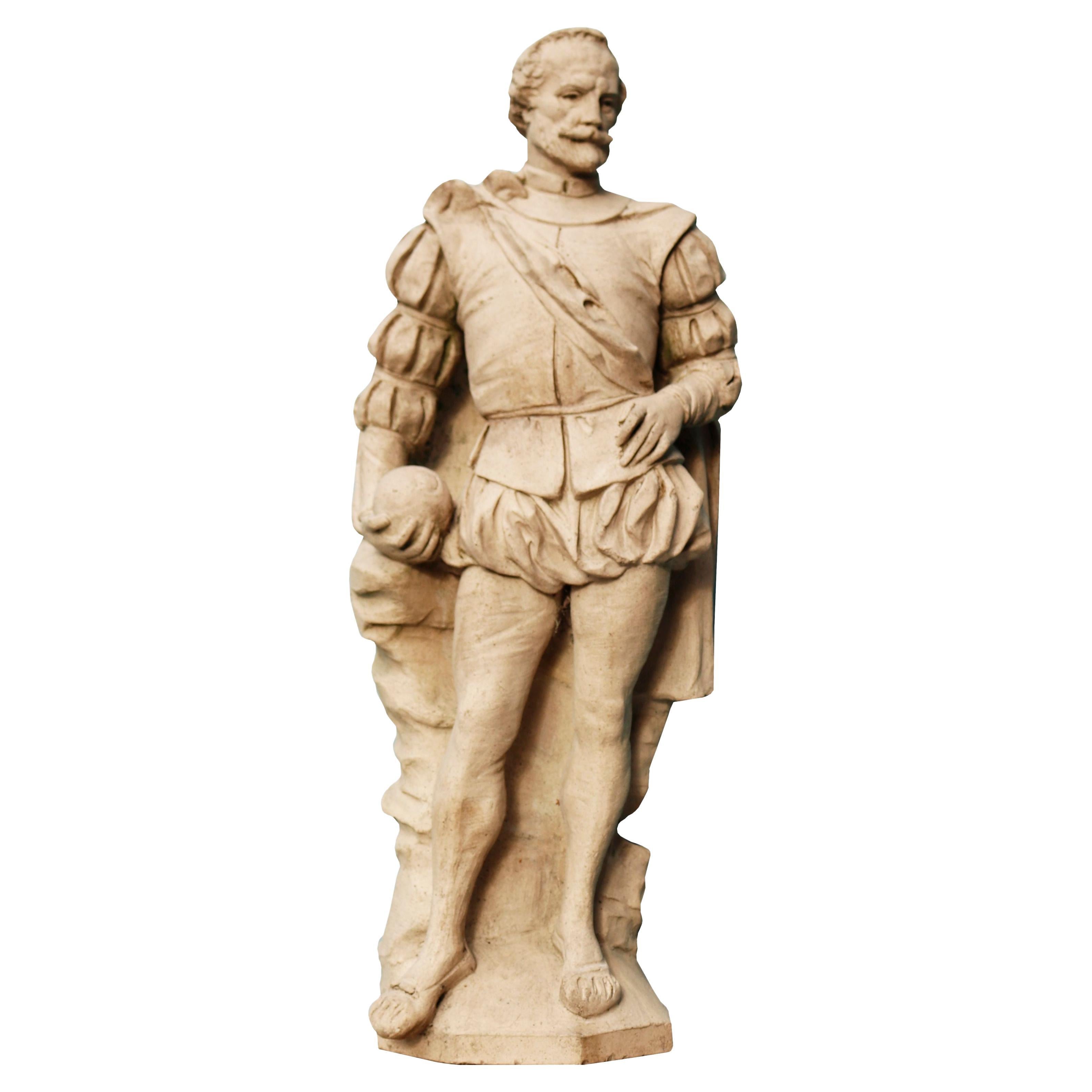 Antique Terracotta Statue of Francis Drake For Sale at 1stDibs