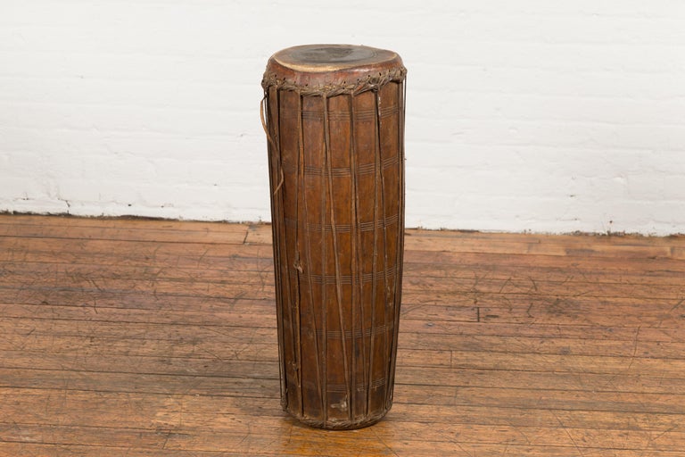Antique Thai 19th Century Wood and Leather Klong Khaek Processional ...