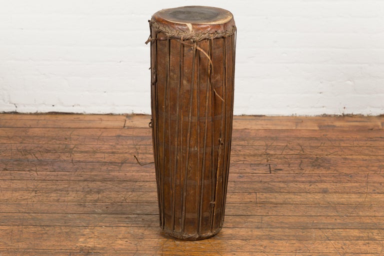Antique Thai 19th Century Wood and Leather Klong Khaek Processional ...