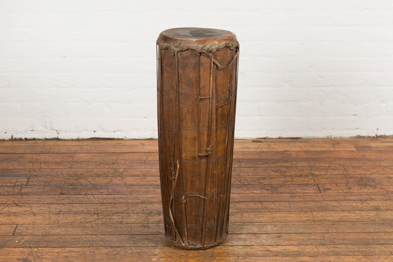Antique Thai 19th Century Wood and Leather Klong Khaek Processional ...