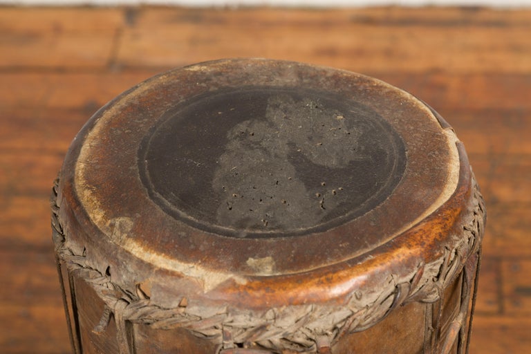Antique Thai 19th Century Wood and Leather Klong Khaek Processional ...