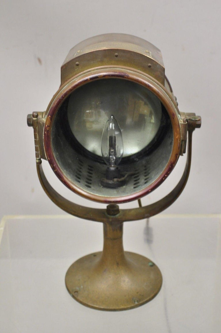 Antique the Neverout Searchlight Projector Brass Naval Rose Mfg Table ...