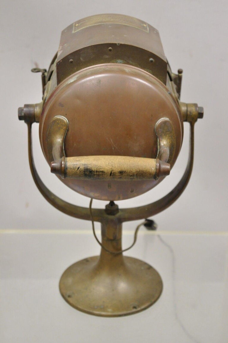 Antique the Neverout Searchlight Projector Brass Naval Rose Mfg Table ...