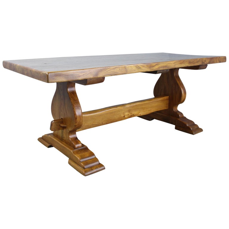 Antique Thick Top Elm Refectory Table at 1stDibs