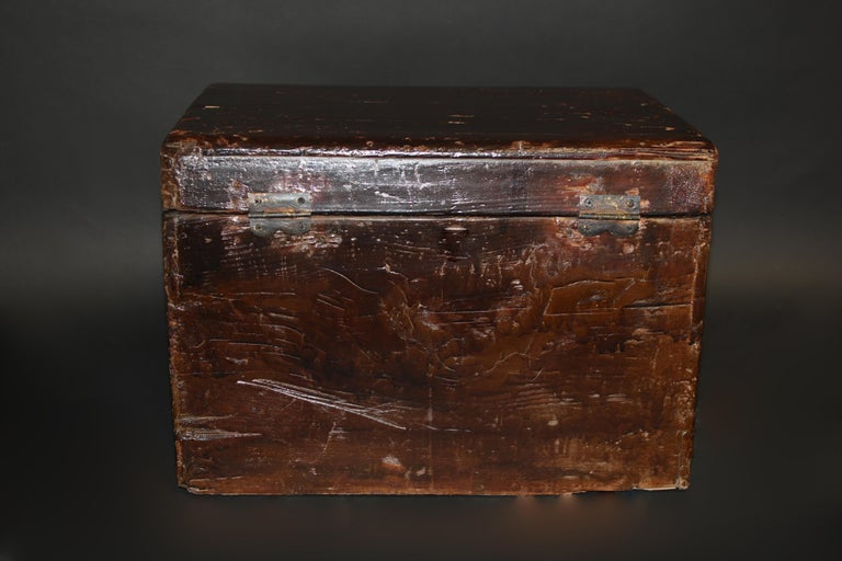 Antique Tibetan Foo Dog Box Hand Painted at 1stDibs