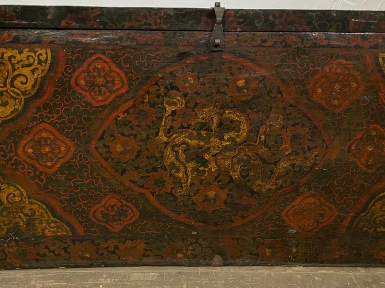 Antique Tibetan Painted Chest at 1stDibs