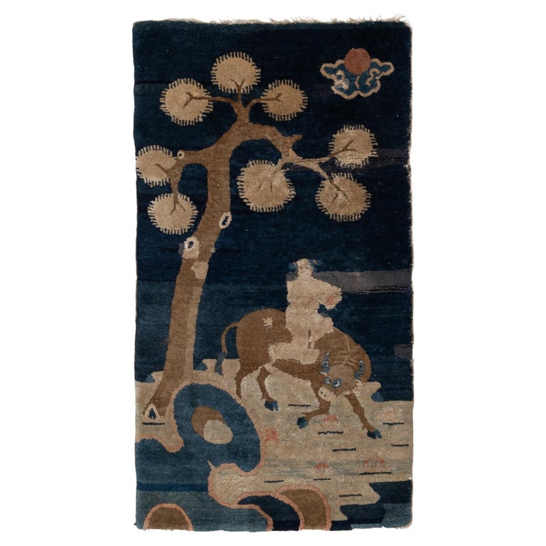 Antique Tibetan Pictorial Rug For Sale at 1stDibs