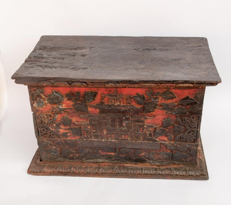 Antique Tibetan Style Religious Storage Box from Bhutan, 19th Century ...