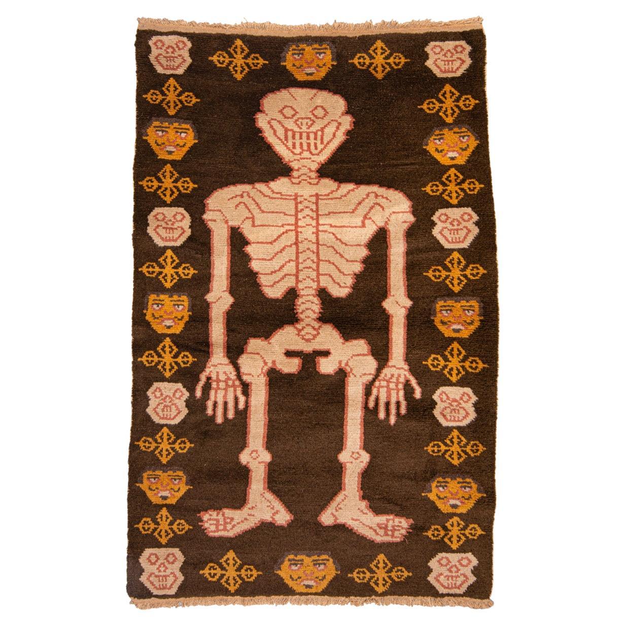 Tibetan Tantric flayed man rug For Sale at 1stDibs