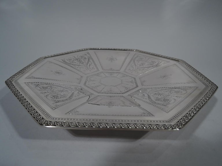 Antique Tiffany Aesthetic Sterling Silver Octagonal Footed Plate For ...