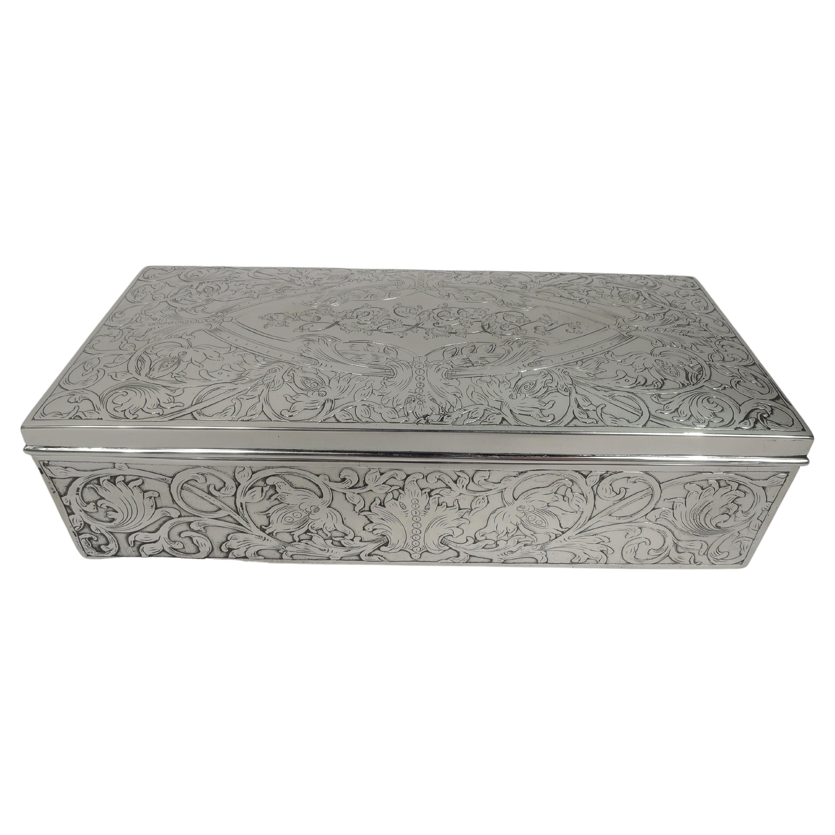 Antique Sterling Silver Jewelry Box at 1stDibs