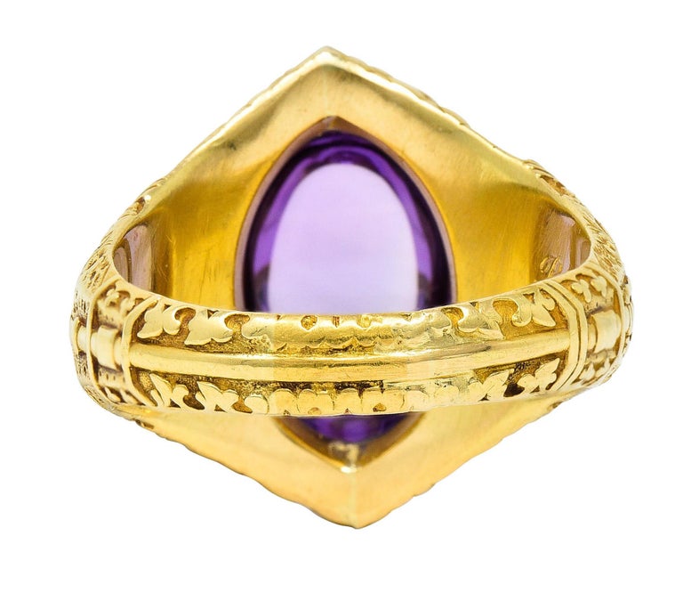 Antique Tiffany and Co. Amethyst Cabochon 18 Karat Gold Bishop ...
