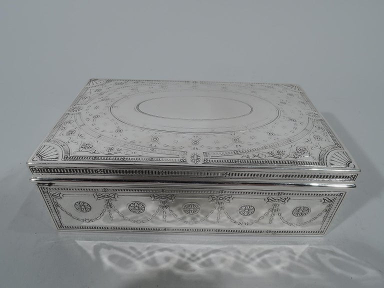 Antique Tiffany and Co. Edwardian Neoclassical Sterling Silver Box For ...