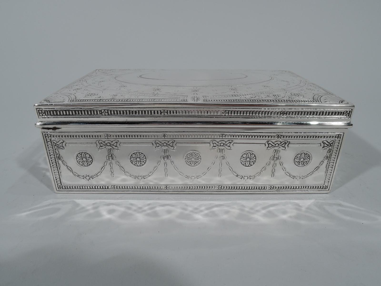 Antique Tiffany and Co. Edwardian Neoclassical Sterling Silver Box For ...