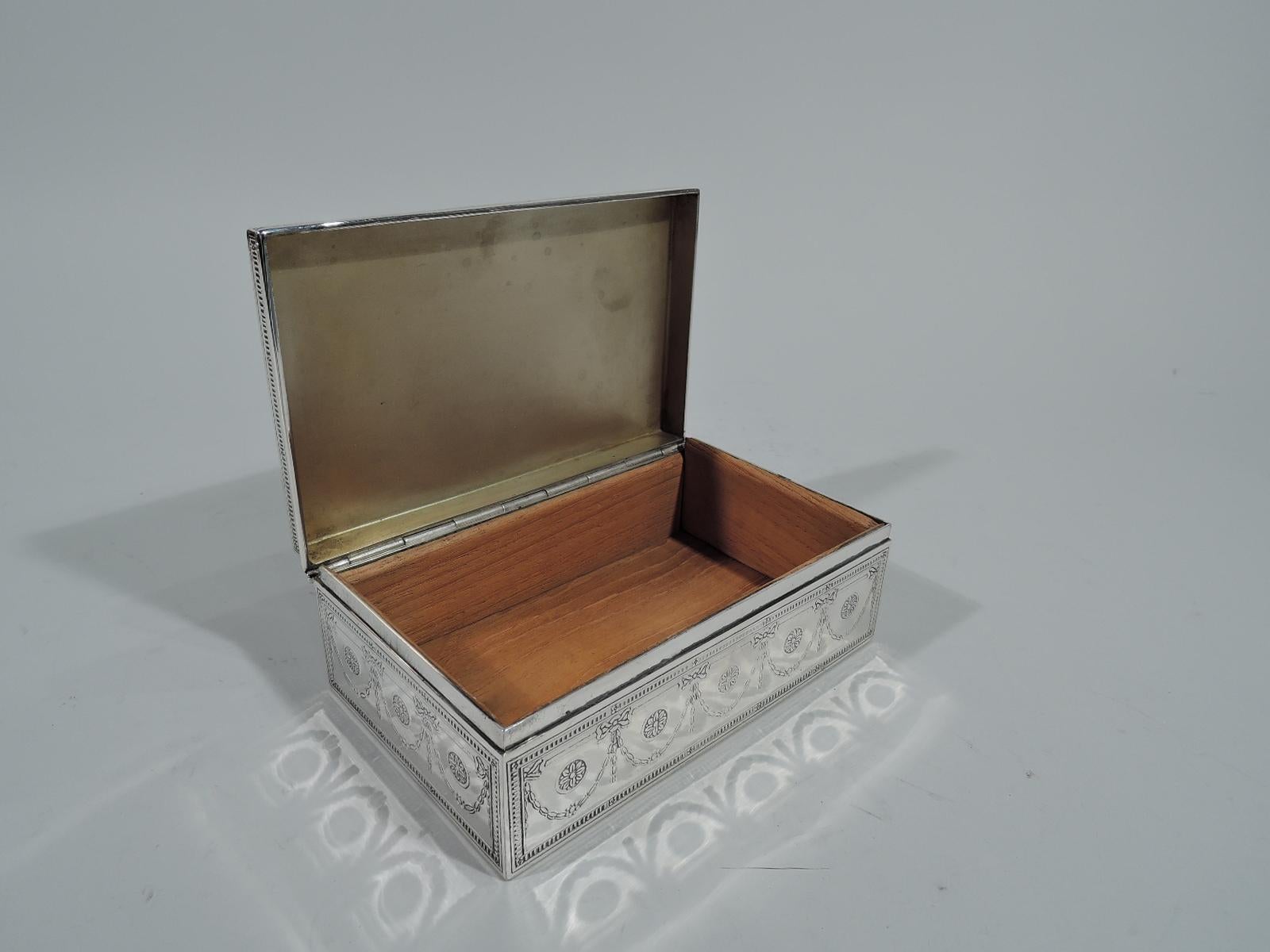 Antique Tiffany and Co. Edwardian Neoclassical Sterling Silver Box For ...