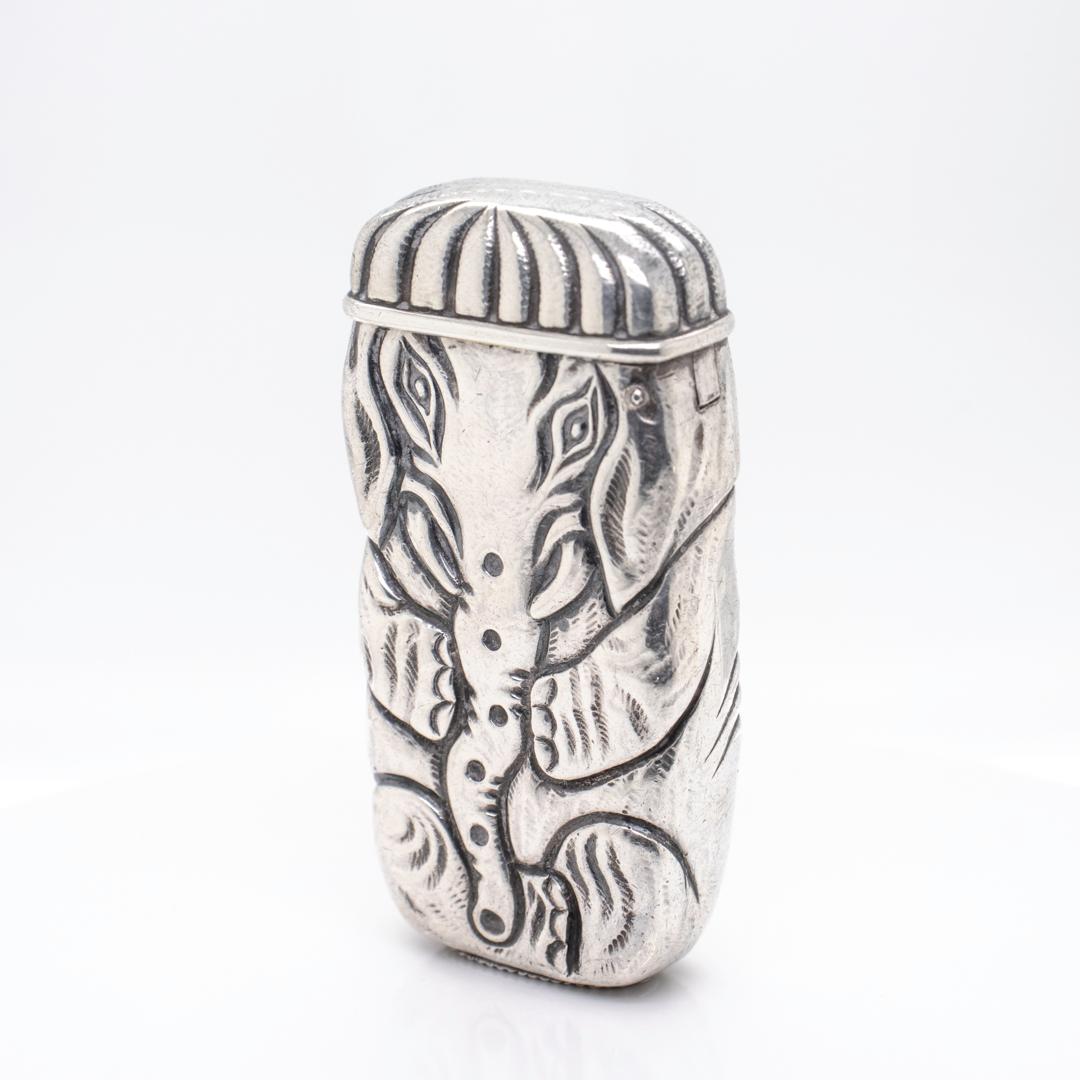 Antique Tiffany and Co. Figural Sterling Silver Elephant Match Safe or ...