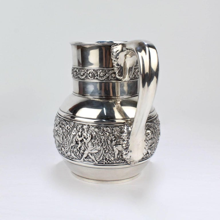 Antique Tiffany and Co. Sterling Silver Olympian Pattern Water Pitcher ...
