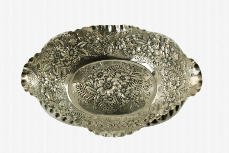 Antique Tiffany and Company Sterling Silver Fern and Flowers Repousse ...