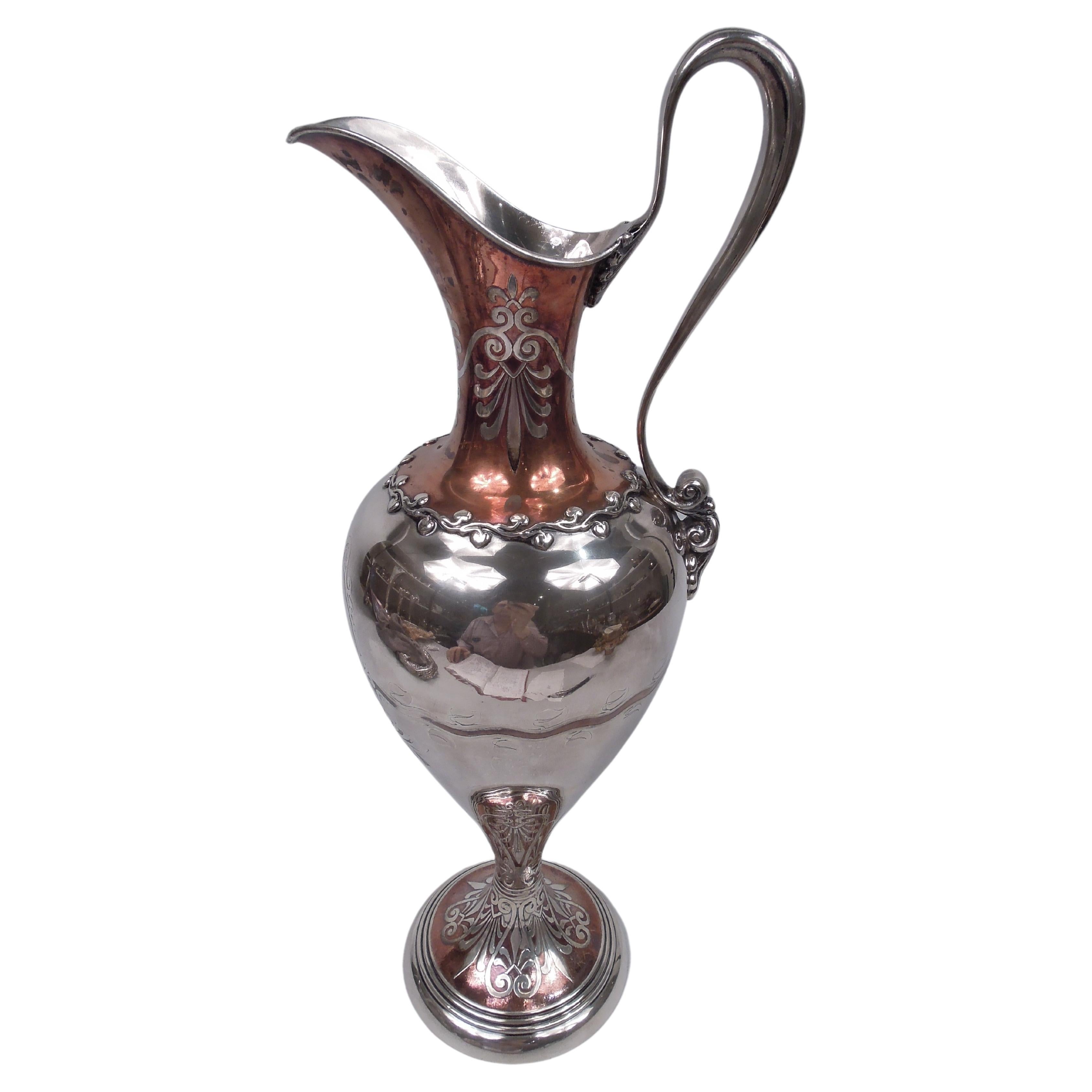 Antique Tiffany Edwardian Classical Mixed Metal Sterling Silver Ewer ...