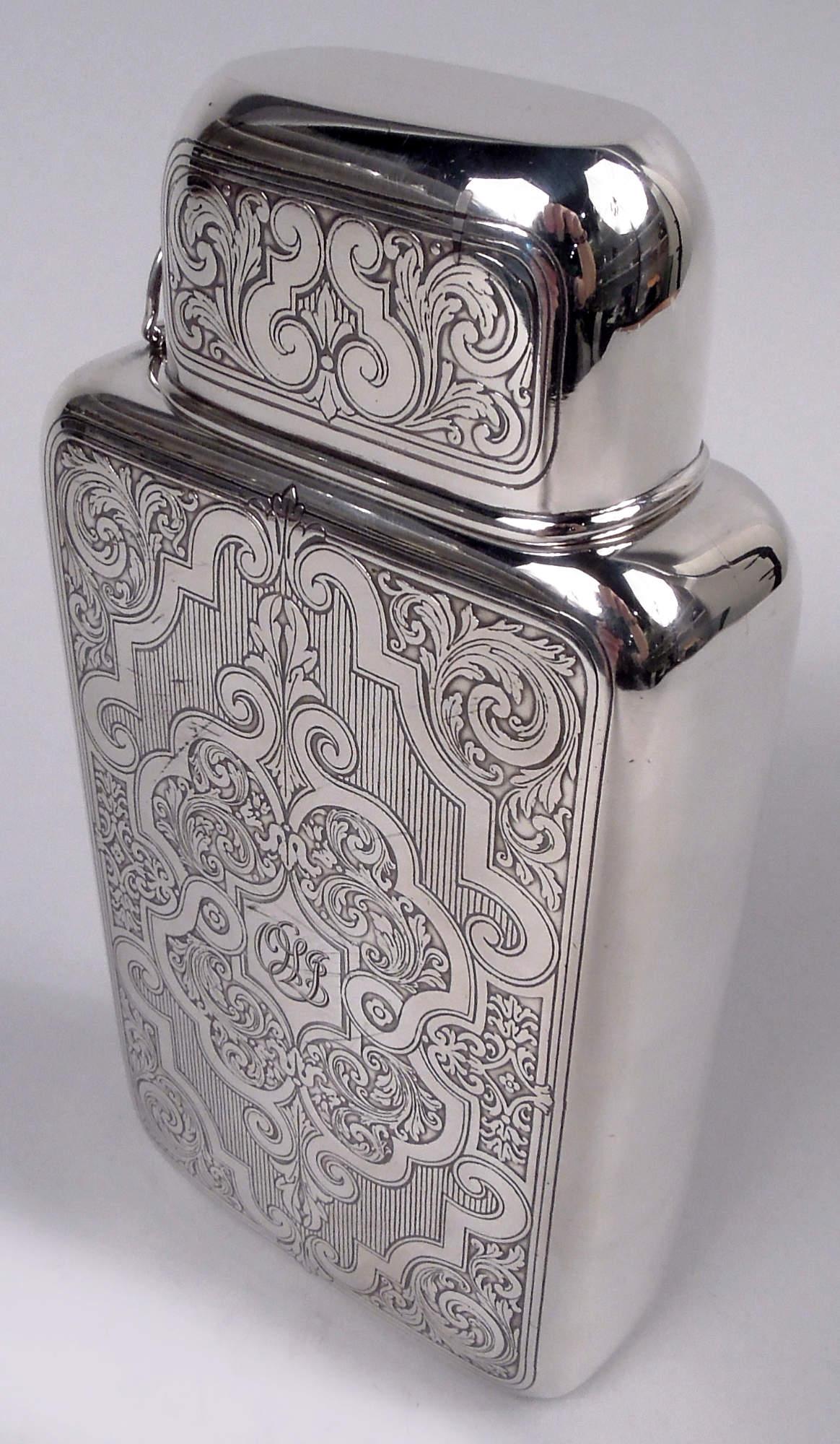 Antique Tiffany Edwardian Classical Sterling Silver Flask For Sale at ...