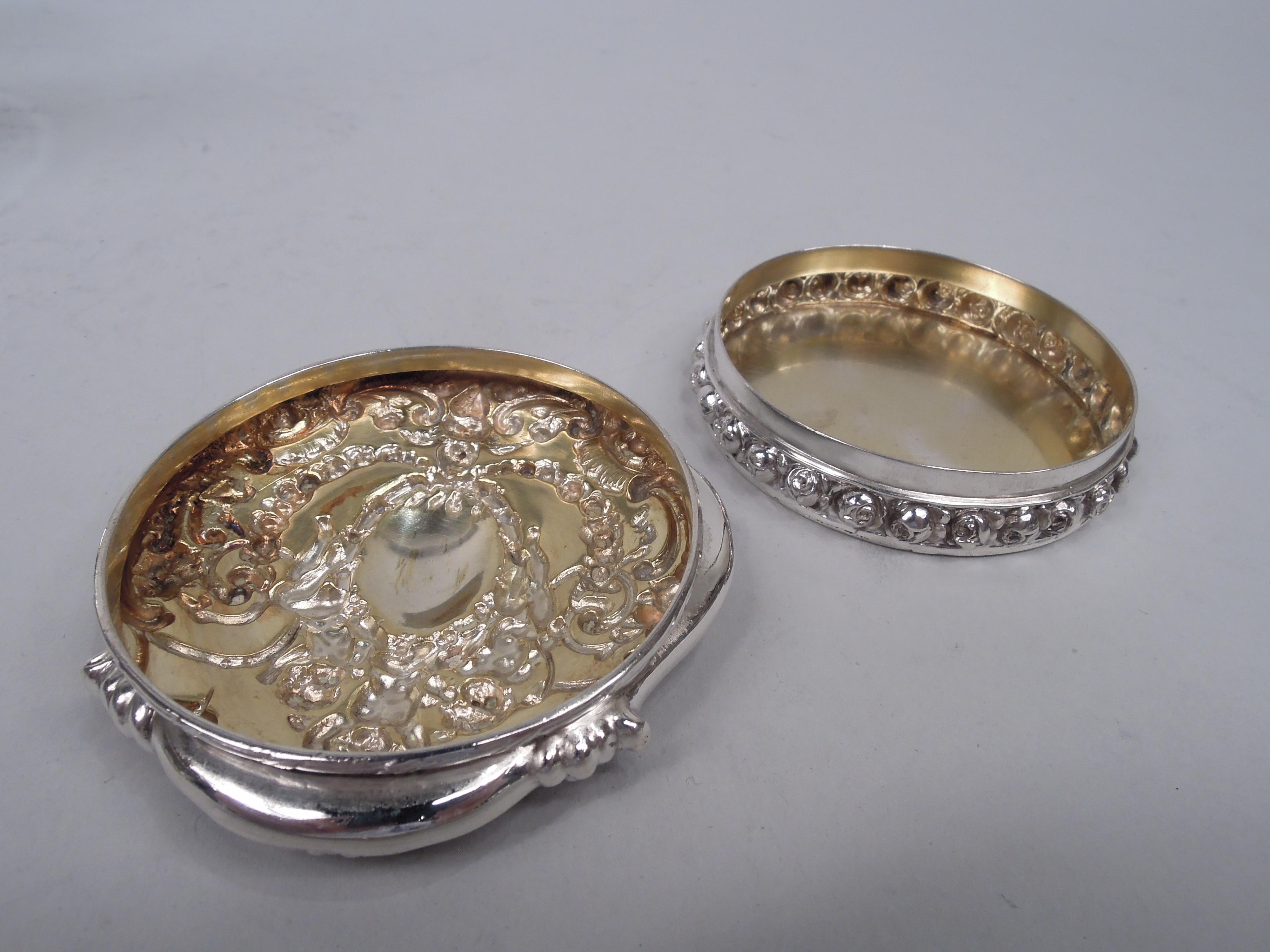 Antique Tiffany Edwardian Classical Sterling Silver Round Trinket Box ...