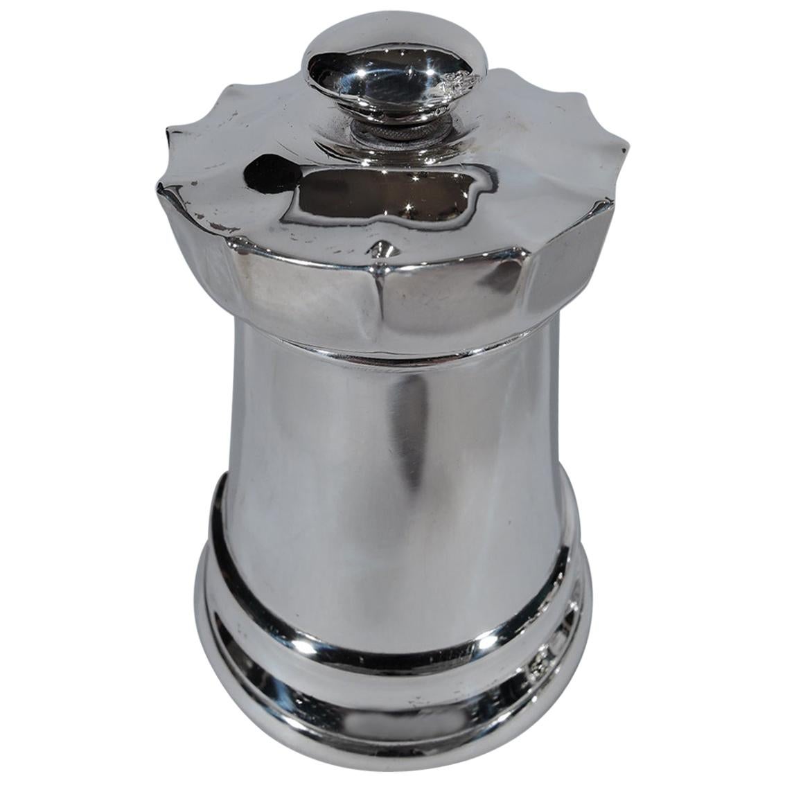 Antique Tiffany Sterling Silver Chess Rook Castle Tower Pepper Grinder ...