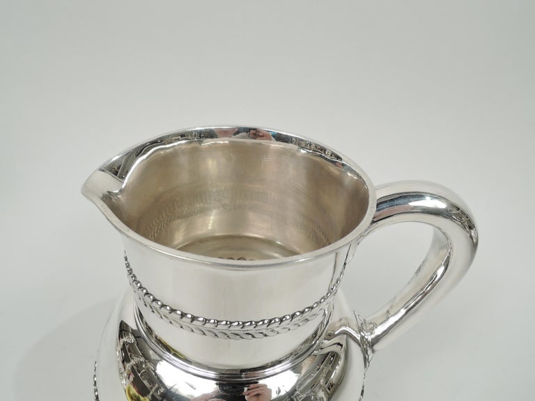 Antique Tiffany Sterling Silver Pitcher with Bold Wave Edge Borders For ...