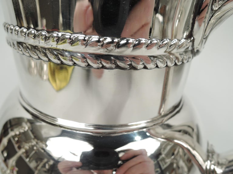 Antique Tiffany Sterling Silver Pitcher with Bold Wave Edge Borders For ...