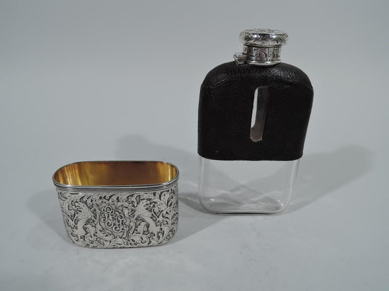 Antique Tiffany Sterling Silver Safari Flask For Sale at 1stDibs