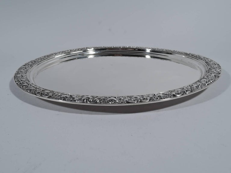 Antique Tiffany Sterling Silver Serving Tray For Sale at 1stDibs